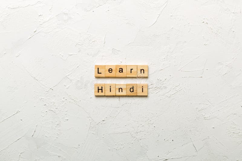 Learn Hindi Word Written Wood Block Text Table Concept Stock Photos ...