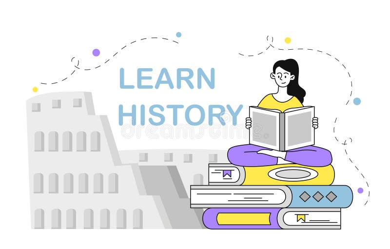 Learn History Concept. Vector Illustration Stock Vector - Illustration ...