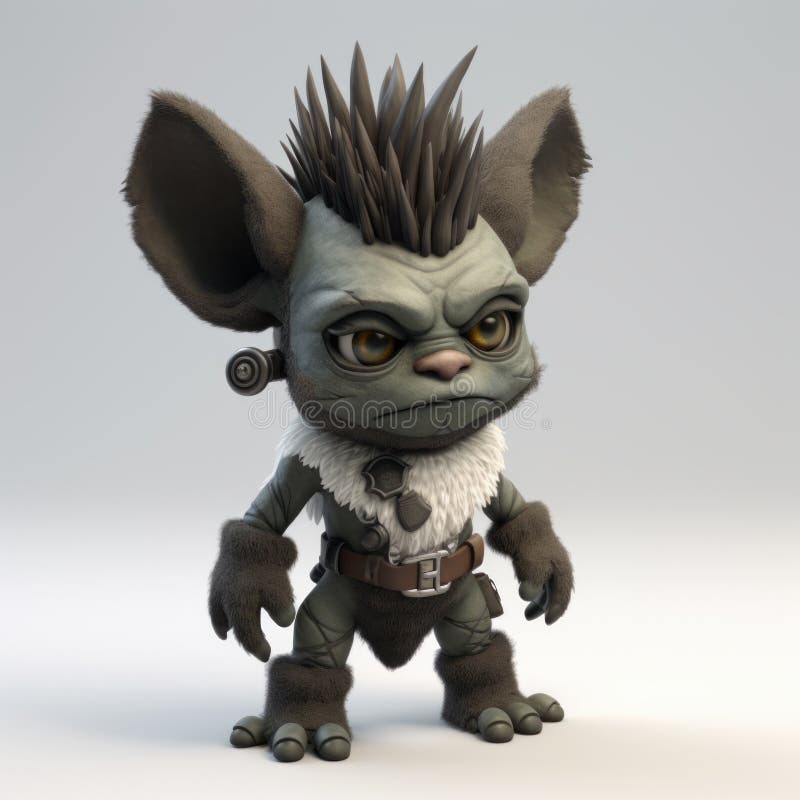 Creating a 3d Model of an Imp with Unique Features Stock Illustration ...