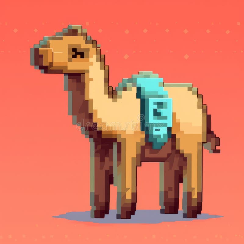 Create a Cute Camel Character in Minecraft with Pixel Art Stock ...