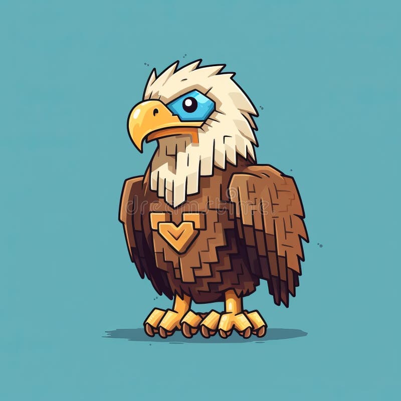 Create a Cute Eagle Character with Minecraft Pixel Art Stock ...