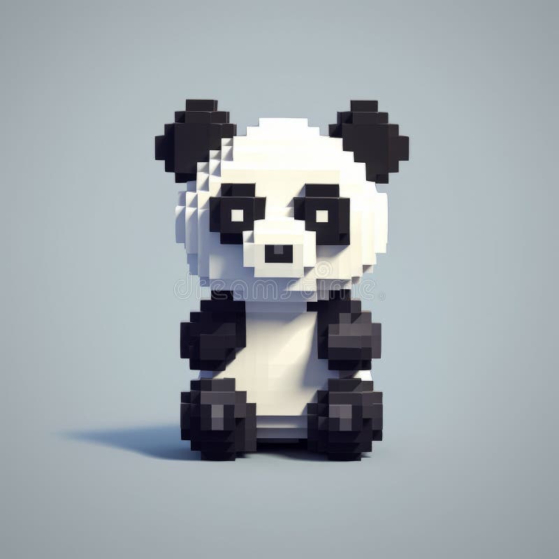 Pixel Art Panda: Detailed Character Design with Adorable Troubadour ...