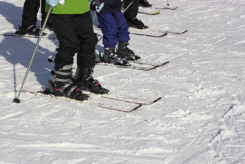 Group Skiing Lesson stock image. Image of outdoors, instructor - 28412987