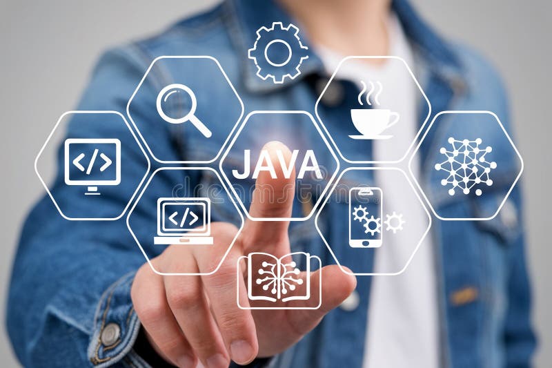 Java Programming Hero Flat Design. Advanced Java Programming Conceptual Illustration. Stock ...