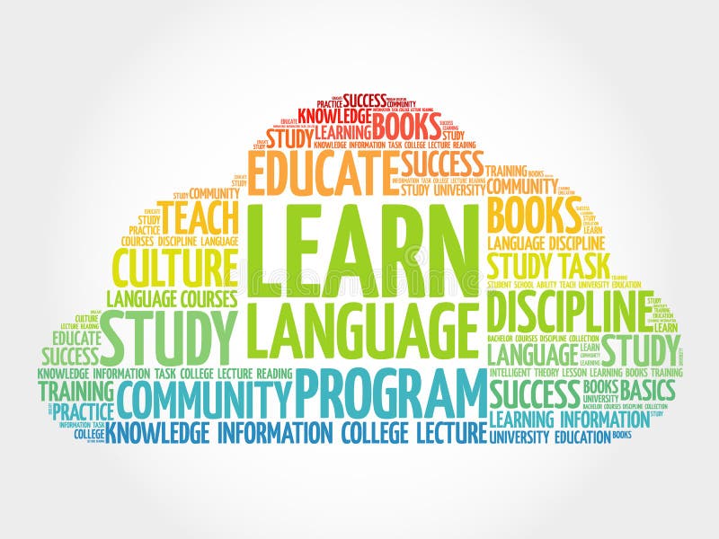 Learn Language word cloud stock illustration. Illustration of ...