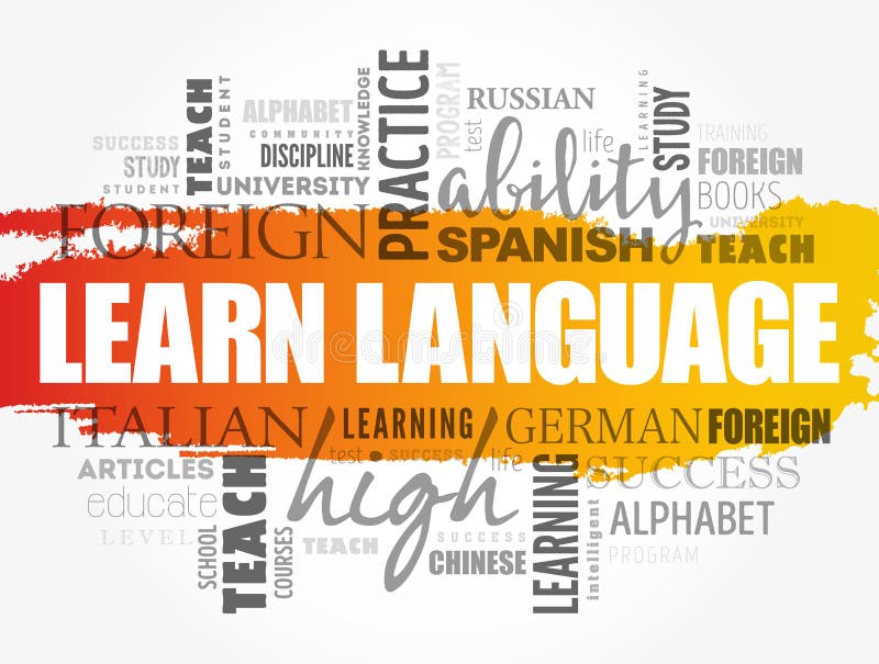 Learn Language Word Cloud, Education Concept Stock Illustration ...