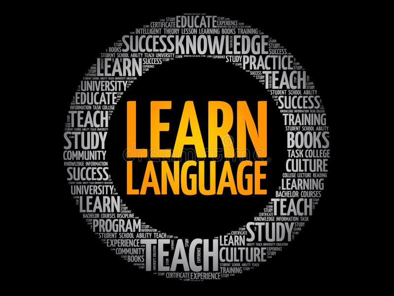 Learn Language word cloud stock illustration. Illustration of education ...