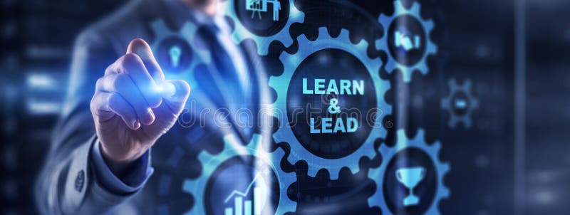 Learn and Lead Business Concept. Mixed Media Stock Image - Image of ...