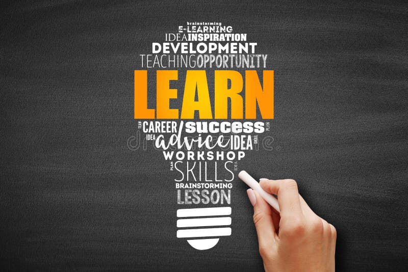 Learn Light Bulb Word Cloud Collage Stock Photos - Free & Royalty-Free ...