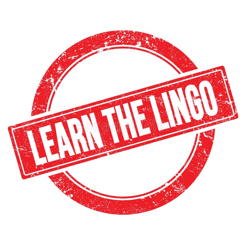 LEARN the LINGO Text on Red Grungy Round Stamp Stock Illustration ...