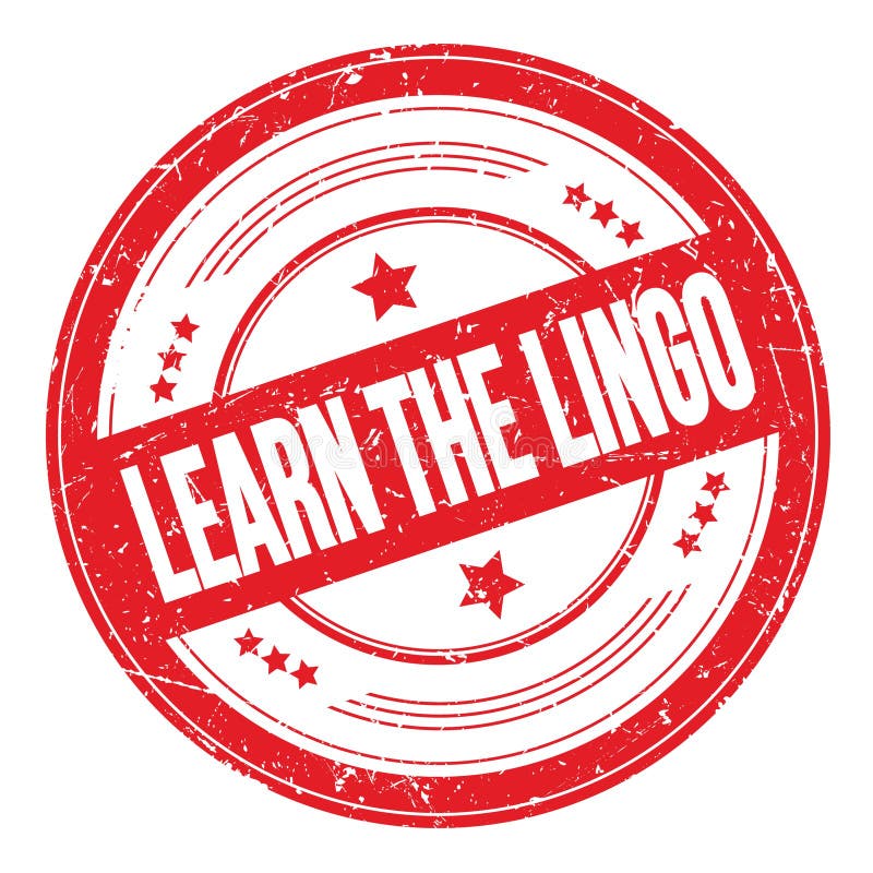 LEARN the LINGO Text on Red Round Grungy Stamp Stock Illustration ...