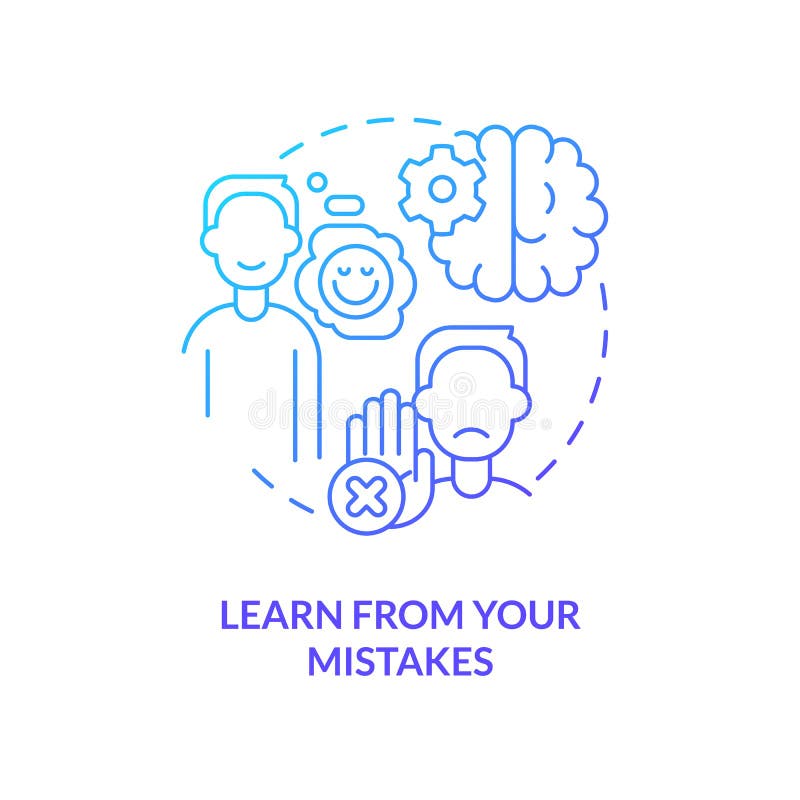 Learn from Mistakes Blue Gradient Concept Icon Stock Vector ...