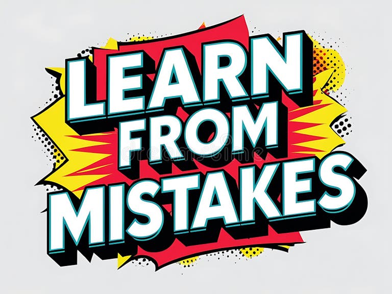 Learn from Mistakes Comic Book Style Graphic Stock Illustration ...