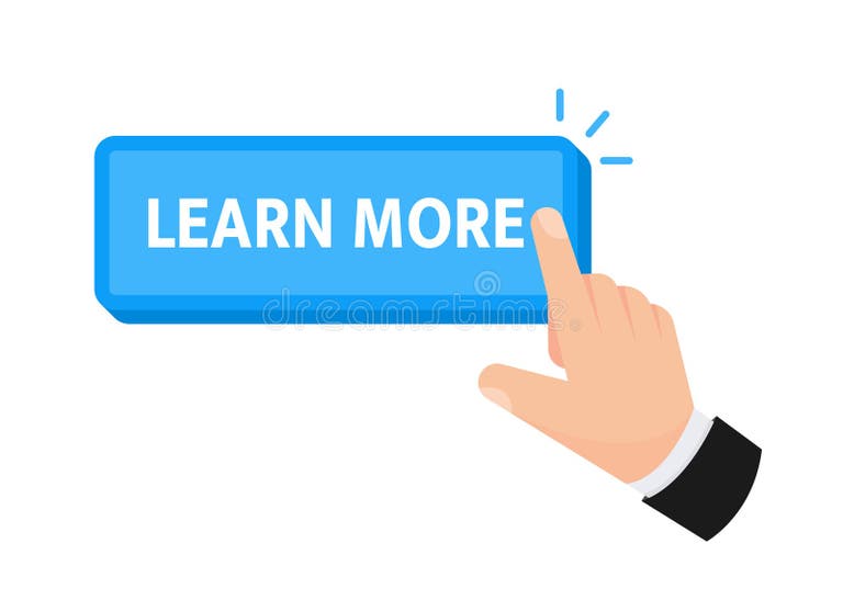 Learn More Button with Hand Clicking. Web Button. Finger Pressing Stock ...