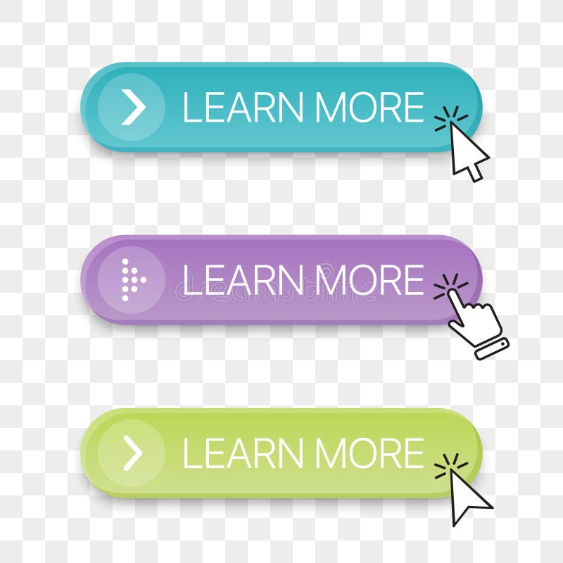 Learn More Button Icon Collection with Different Clicking Hand Cursor ...