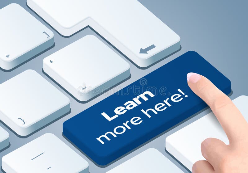 Learn More Here - Keyboard with 3D Concept Illustration Stock ...