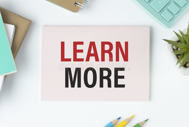 Learn More Text Written on a Notebook with Stock Photo - Image of ...