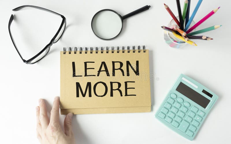 More Text Written on a Notebook with Pencils and Office Items Stock ...