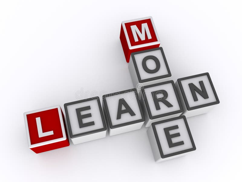 Learn More Word Block on White Stock Image - Image of solutions ...