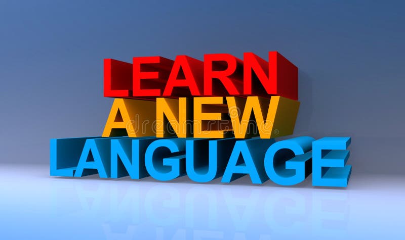 Learn a New Language on Blue Stock Illustration - Illustration of ...