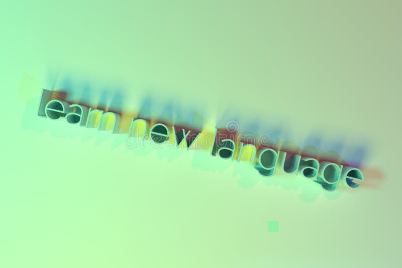 Learn New Language, 3D Rendering. Abstract Typography, CGI Keywords ...