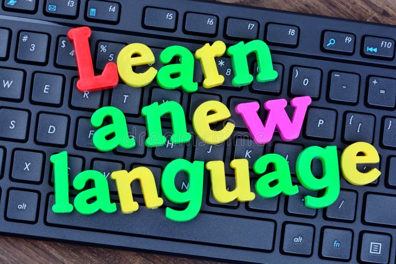 Learn a New Language Words on Computer Keyboard Stock Photo - Image of ...