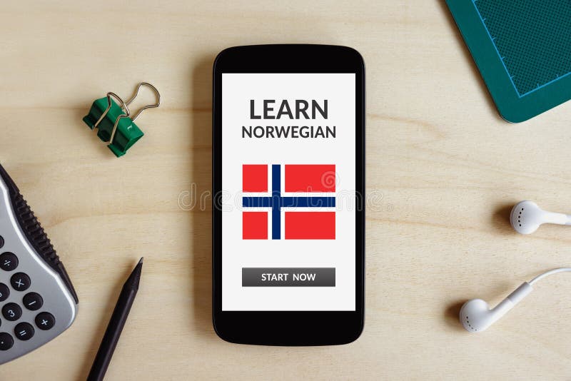 Learn Norwegian Concept on Smart Phone Screen Stock Photo - Image of ...