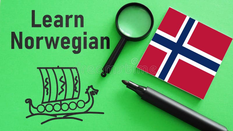 Learn Norwegian is Shown Using the Text Stock Photo - Image of ...