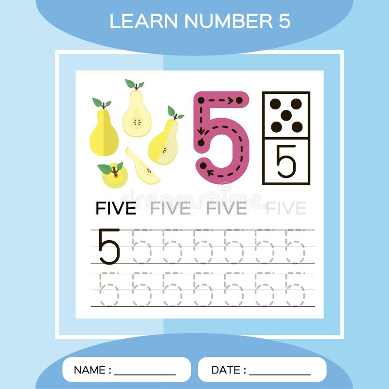 Learn Number 5. Five . Children Educational Game. Kids Learning ...