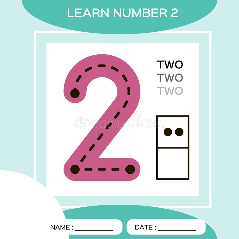 Learn Number 2. Two. Children Educational Game. Kids Learning Material ...