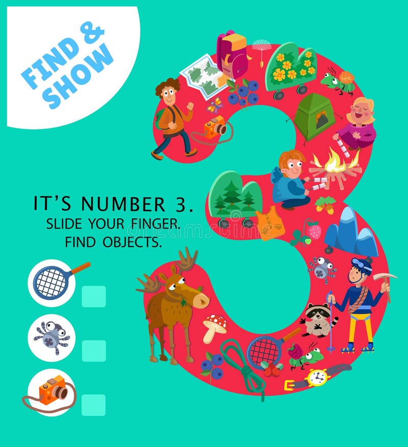 Learn the Numbers from 1 To 9. Puzzle Game for Children. Find the ...