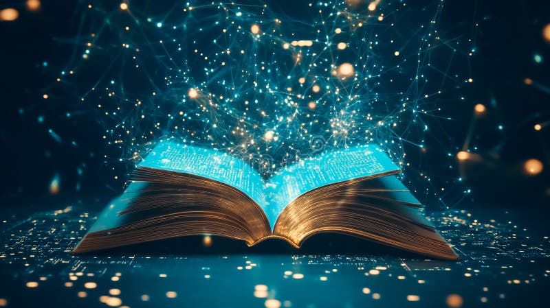 Learn Online Book in Digital Futuristic Style. Infographics and Book ...