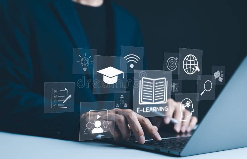 Learn through Online Education. E-learning Concept Stock Image - Image ...