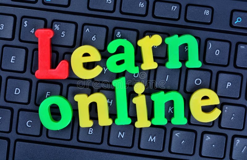 Learn Online Words on Computer Keyboard Stock Photo - Image of concept ...