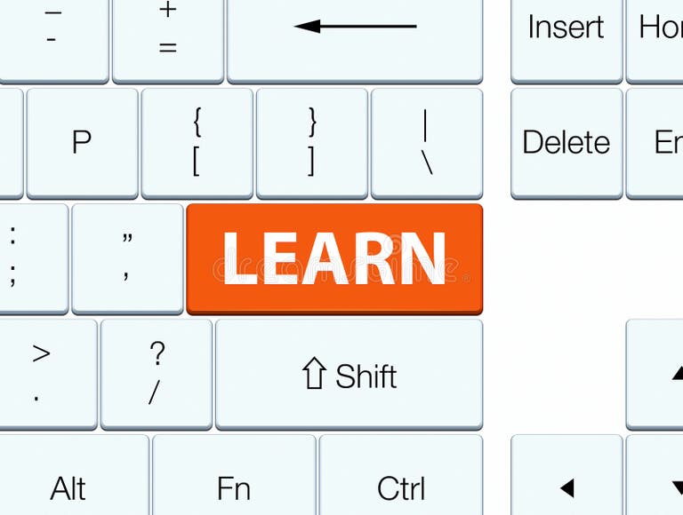 Learn Orange Keyboard Button Stock Illustration - Illustration of ...