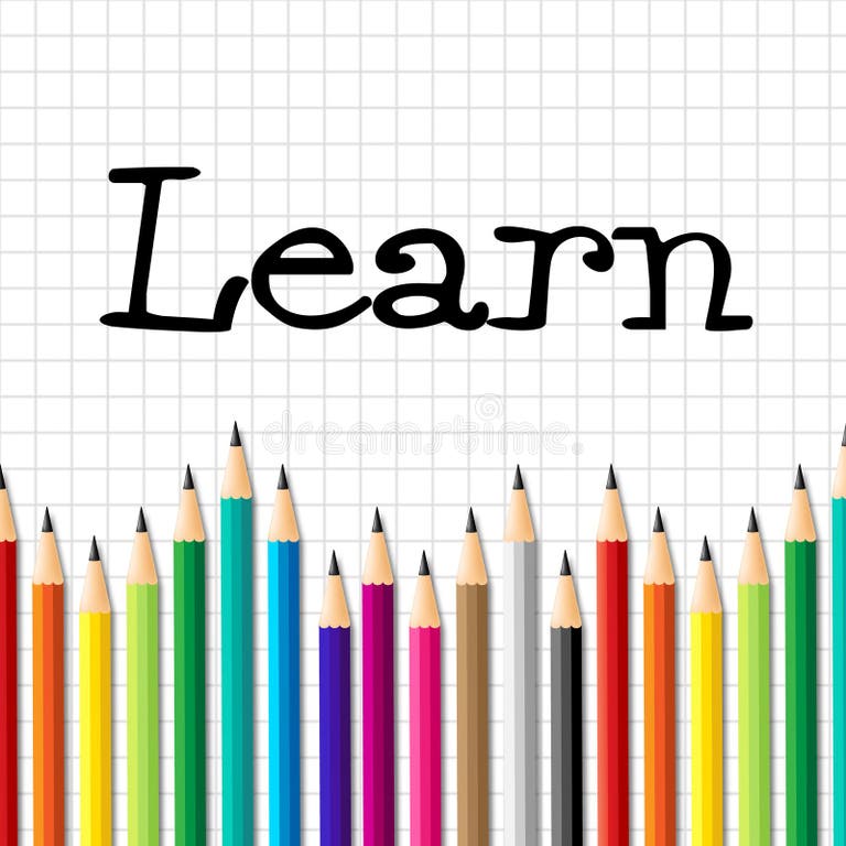 Learn Pencils Shows Learned University and Educating Stock Illustration ...