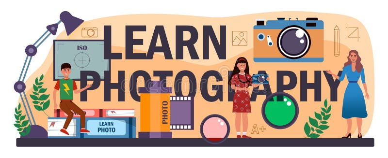 Learn Photography Typographic Header. Photography School Club or Course ...