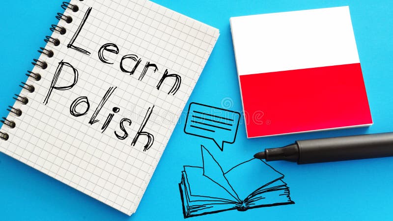 Learn Polish is Shown Using the Text and Flag of Poland Stock Image ...