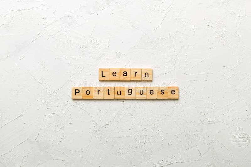 Learn Portuguese Word Written Wood Block Text Table Concept Stock ...
