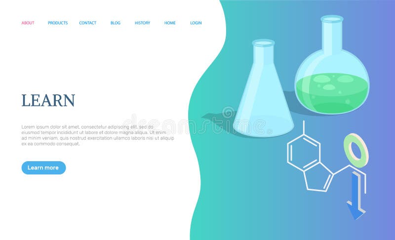 Learn Page, Science Items, Flask and Bulb Vector Stock Vector ...