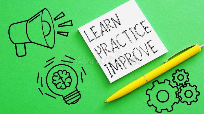 Learn Practice and Improve is Shown Using the Text Stock Photo - Image ...