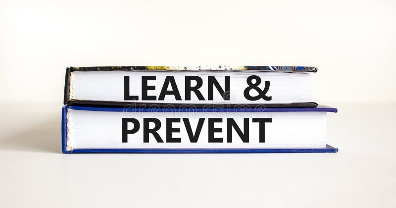 Learn and Prevent Symbol. Concept Words Learn and Prevent on Books on a ...