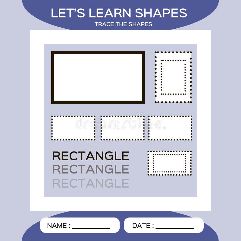 Learn Shapes. Rectangle. Handwriting Practice. Trace and Write ...