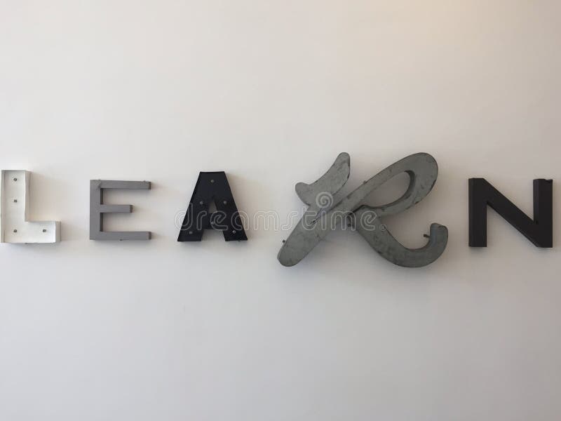 Learn, Single Word Decoration Stock Photo - Image of abstract, wall ...