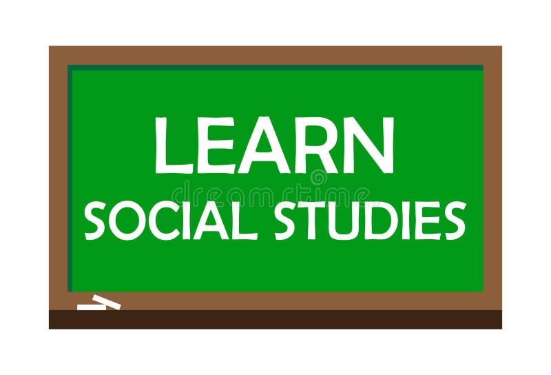 Learn Social Studies Write on Green Board. Vector Illustration. Stock ...