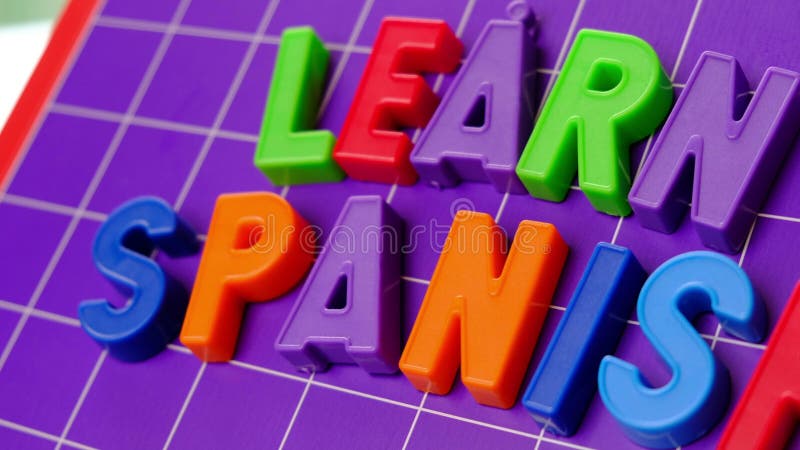 Learn Spanish Language Alphabet on Magnets Letters Stock Video - Video ...