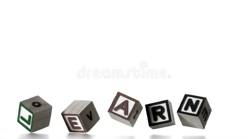 Learn Spelled Out in Letter Blocks Falling Over Stock Footage - Video ...