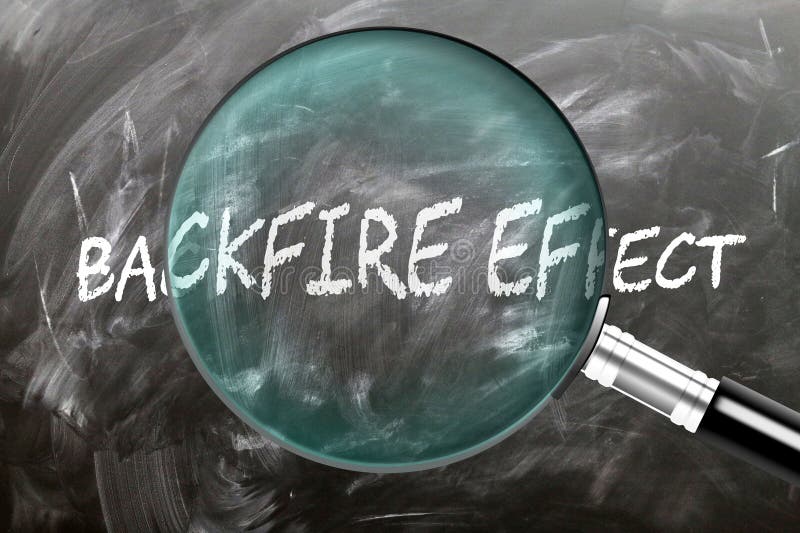 Learn, Study and Inspect Backfire Effect. a Magnifying Glass Enlarging ...