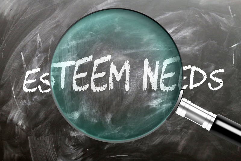 Learn, Study and Inspect Esteem Needs. a Magnifying Glass Enlarging ...