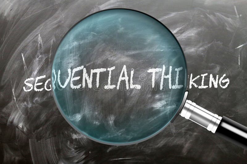 Learn, Study and Inspect Sequential Thinking. a Magnifying Glass ...